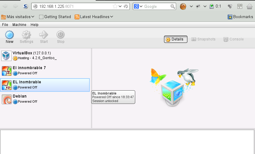 Admnistrar Máquinas Virtuales en VirtualBox desde la web con PHPVirtualBox | Jean Mazuelos